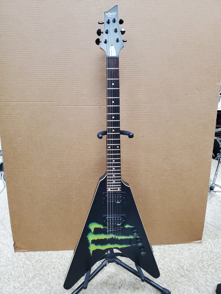 Rare Schecter Diamond Series Flying V Monster Energy Electric Guitar ...