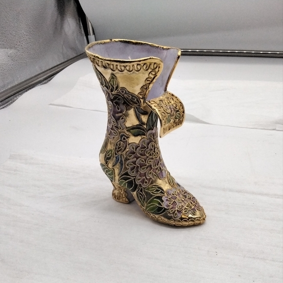 Vintage Collectible Enamel Boot Vase | Money and More