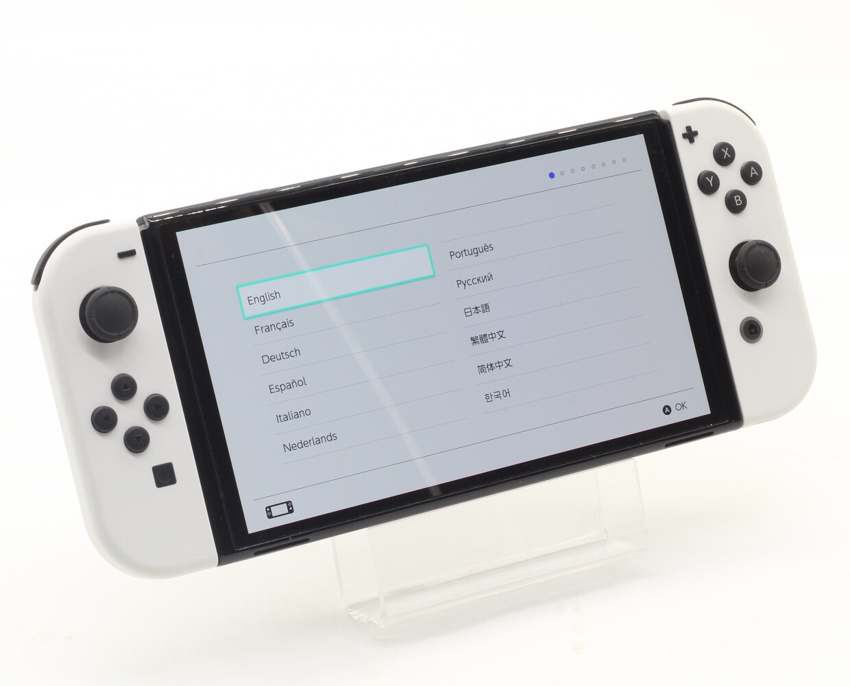 Nintendo White OLED Switch HEG-001 with Joycons Controller Dock Box ...