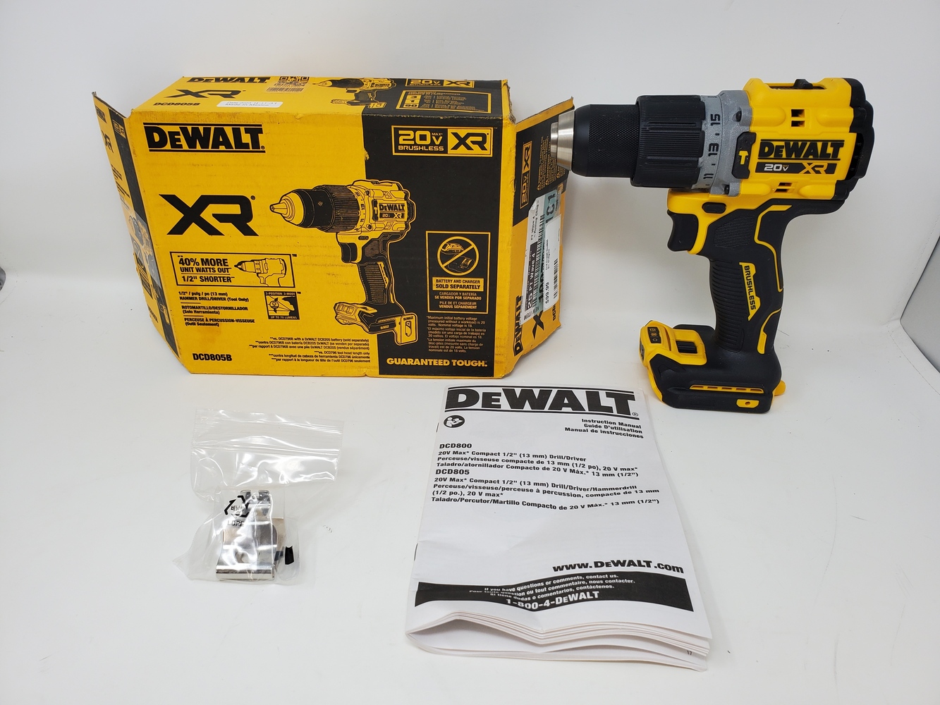 Dewalt DCD805 20V XR Brushless 1/2" Hammer Drill Driver - Tool Only ...