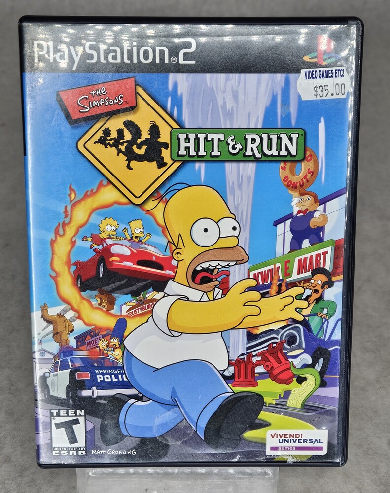 Sony Playstation 2 PS2 The Simpsons Hit & Run Video Game with Case and ...
